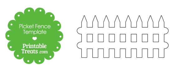 Printable Picket Fence Outline — Printable Treats.com Printable Picket Fence Outline — Printable Treats.com