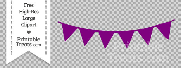 Purple Pennant Bunting Banner Clipart — Printable Treats.com