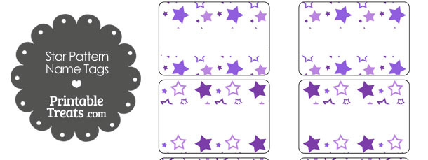 Purple Printable Baby Name Tags