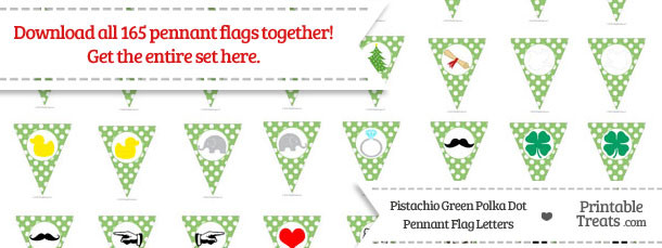 Pistachio Green Polka Dot Pennant Flag Letters Download — Printable ...