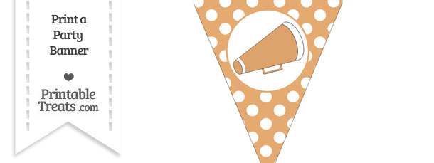 Fawn Polka Dot Pennant Flag with Cheer Megaphone Facing Right ...