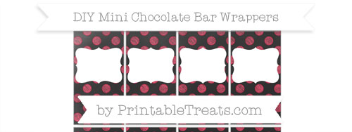 Amaranth Pink Dotted Pattern Chalk Style DIY Mini Chocolate Bar ...