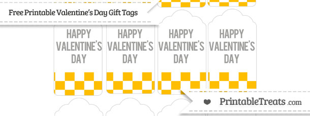 Free Amber Checker Pattern Valentine’s Day Gift Tags — Printable Treats.com
