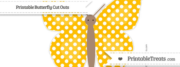 Free Amber Polka Dot Extra Large Butterfly Cut Outs — Printable Treats.com
