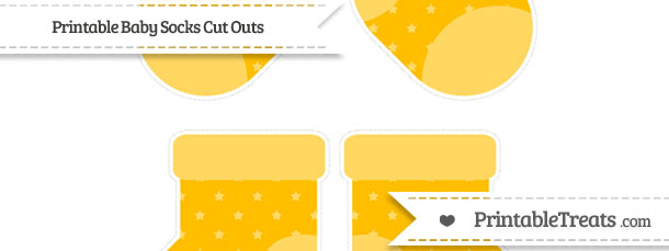 Amber Star Pattern Medium Baby Socks Cut Outs — Printable Treats.com
