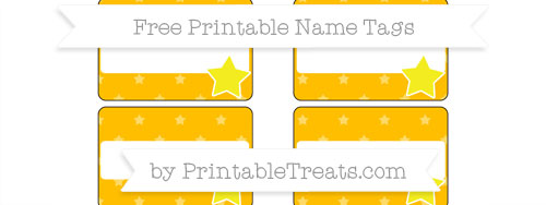 Free Amber Star Pattern Star Name Tags — Printable Treats.com