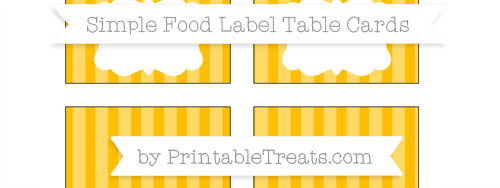 Free Amber Striped Simple Food Labels — Printable Treats.com