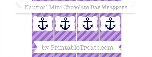 Amethyst Diagonal Striped Nautical Mini Chocolate Bar Wrappers ...