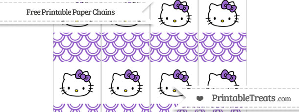 Free Amethyst Fish Scale Pattern Hello Kitty Paper Chains — Printable ...