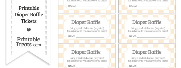Free Antique White Checker Pattern Diaper Raffle Tickets — Printable ...