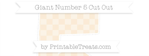 Antique White Checker Pattern Giant Number 5 Cut Out — Printable Treats.com