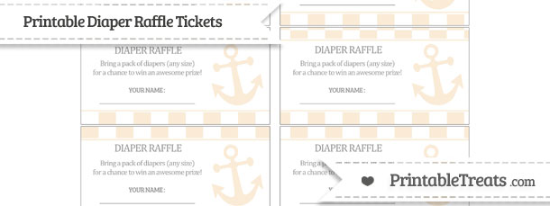 Free Antique White Checker Pattern Nautical Diaper Raffle Tickets ...