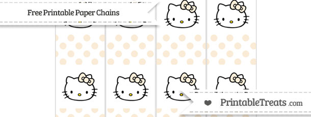 Free Antique White Dotted Pattern Hello Kitty Paper Chains — Printable ...