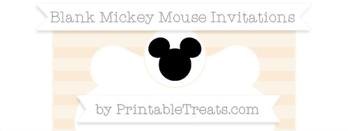 Free Antique White Horizontal Striped Blank Mickey Mouse Invitation ...