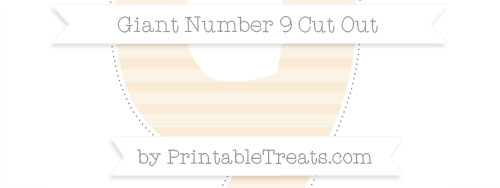 Antique White Horizontal Striped Giant Number 9 Cut Out — Printable ...