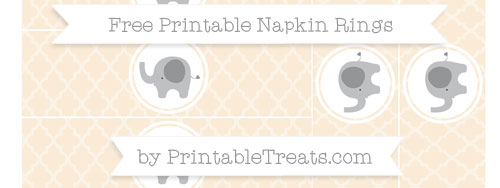 Free Antique White Moroccan Tile Elephant Napkin Rings — Printable ...