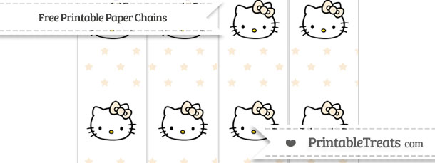 Free Antique White Star Pattern Hello Kitty Paper Chains — Printable ...