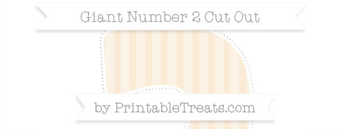 Antique White Striped Giant Number 2 Cut Out — Printable Treats.com