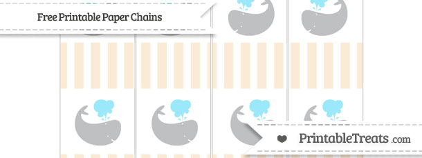 Free Antique White Striped Whale Paper Chains — Printable Treats.com