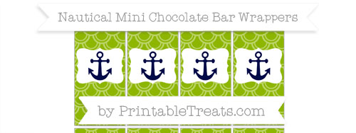 Apple Green Fish Scale Pattern Nautical Mini Chocolate Bar Wrappers ...