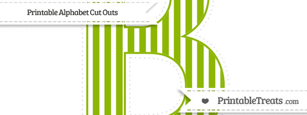 Free Apple Green Thin Striped Pattern Extra Large Capital Letter B Cut ...