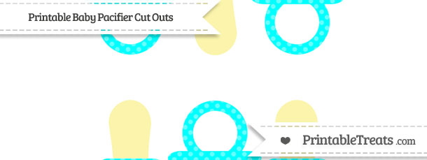 Aqua Blue Dotted Pattern Small Baby Pacifier Cut Outs — Printable ...