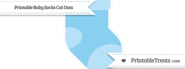 Baby Blue Extra Large Baby Socks Cut Outs — Printable Treats.com