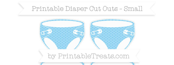 Baby Blue Fish Scale Pattern Small Baby Diaper Cut Outs — Printable ...