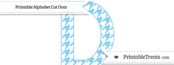 Free Baby Blue Houndstooth Pattern Extra Large Capital Letter D Cut ...