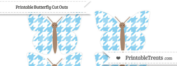 Free Baby Blue Houndstooth Pattern Small Butterfly Cut Outs — Printable ...
