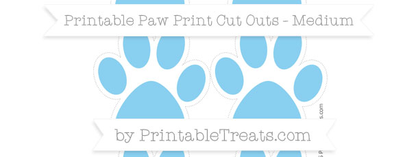 Baby Blue Medium Paw Print Cut Outs — Printable Treats.com