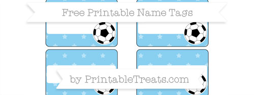 Free Baby Blue Star Pattern Soccer Name Tags — Printable Treats.com