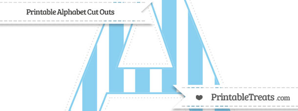 Free Baby Blue Striped Extra Large Capital Letter A Cut Outs ...