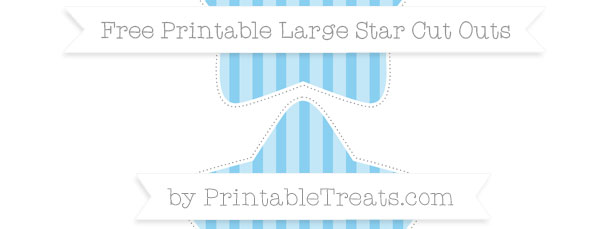Baby Blue Striped Large Star Cut Outs — Printable Treats.com