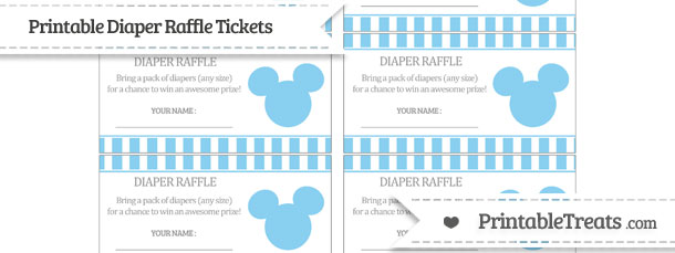 Baby Mickey Diaper Raffle Card