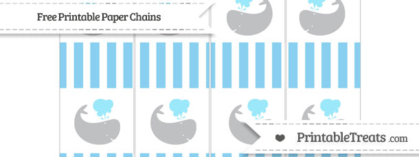 Free Baby Blue Striped Whale Paper Chains — Printable Treats.com