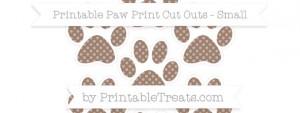 Beaver Brown Dotted Pattern Small Paw Print Cut Outs — Printable Treats.com