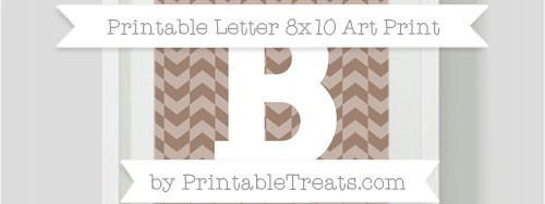 Beaver Brown Herringbone Pattern Letter B 8×10 Art Print — Printable ...