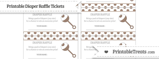 Free Beaver Brown Polka Dot Baby Rattle Diaper Raffle Tickets ...