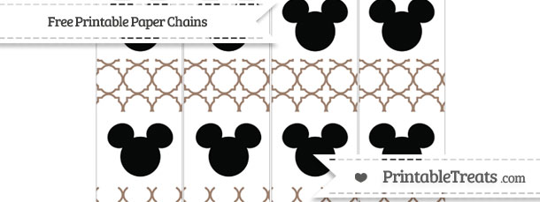Free Beaver Brown Quatrefoil Pattern Mickey Mouse Paper Chains ...