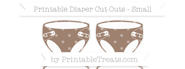 Beaver Brown Star Pattern Small Baby Diaper Cut Outs — Printable Treats.com