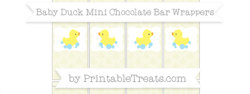 Beige Fish Scale Pattern Baby Duck Mini Chocolate Bar Wrappers ...