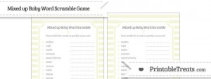 Beige Horizontal Striped Mixed Up Baby Word Scramble Game — Printable ...