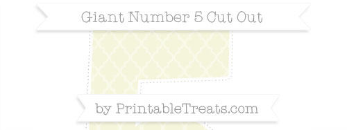 Beige Moroccan Tile Giant Number 5 Cut Out — Printable Treats.com