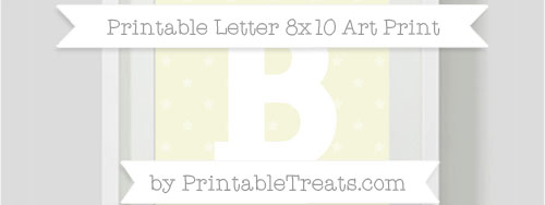 Beige Star Pattern Letter B 8×10 Art Print — Printable Treats.com
