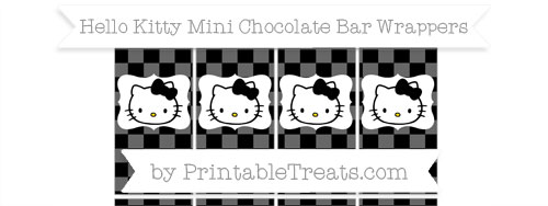 Free Black Checker Pattern Hello Kitty Mini Chocolate Bar Wrappers ...