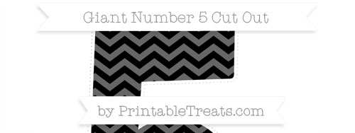 Black Chevron Giant Number 5 Cut Out — Printable Treats.com