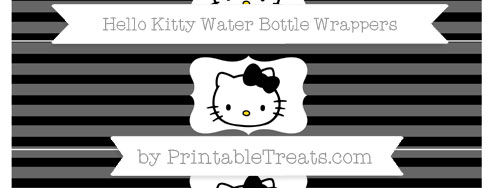 Free Black Horizontal Striped Hello Kitty Water Bottle Wrappers ...