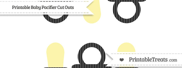 Black Thin Striped Pattern Small Baby Pacifier Cut Outs — Printable ...