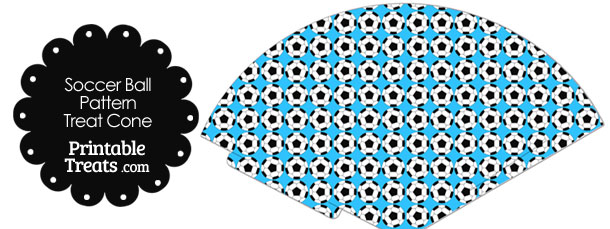 Blue Soccer Ball Pattern Treat Cone — Printable Treats.com
